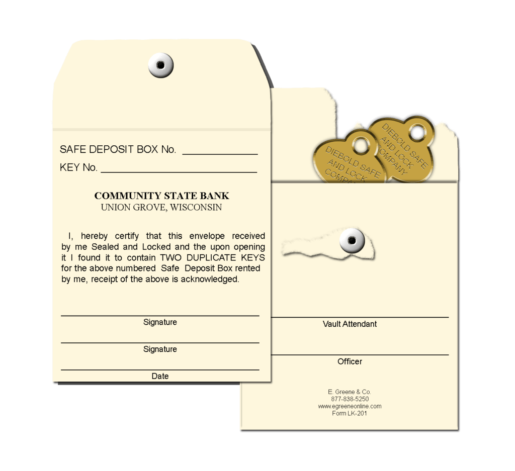 Tamper Evident Locking Key Wallets - Locking Fastener - E. Greene & Company